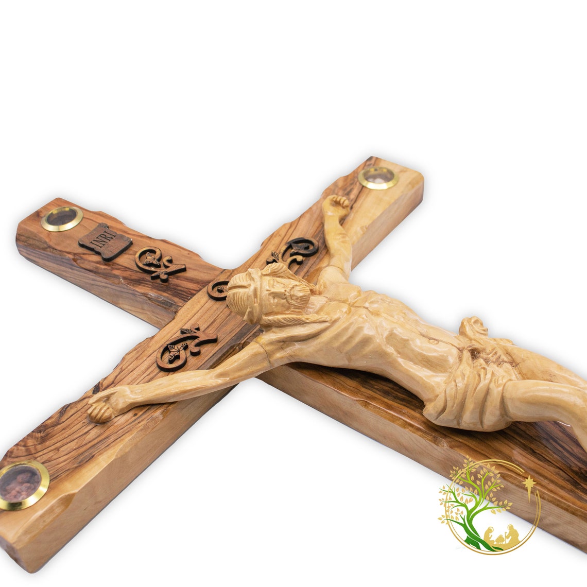 Decorative Wall Hanging Crucifix Handmade From Olive Wood - Etsy