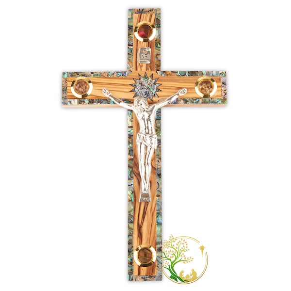 Wooden Cross Mother of Pearl - Etsy