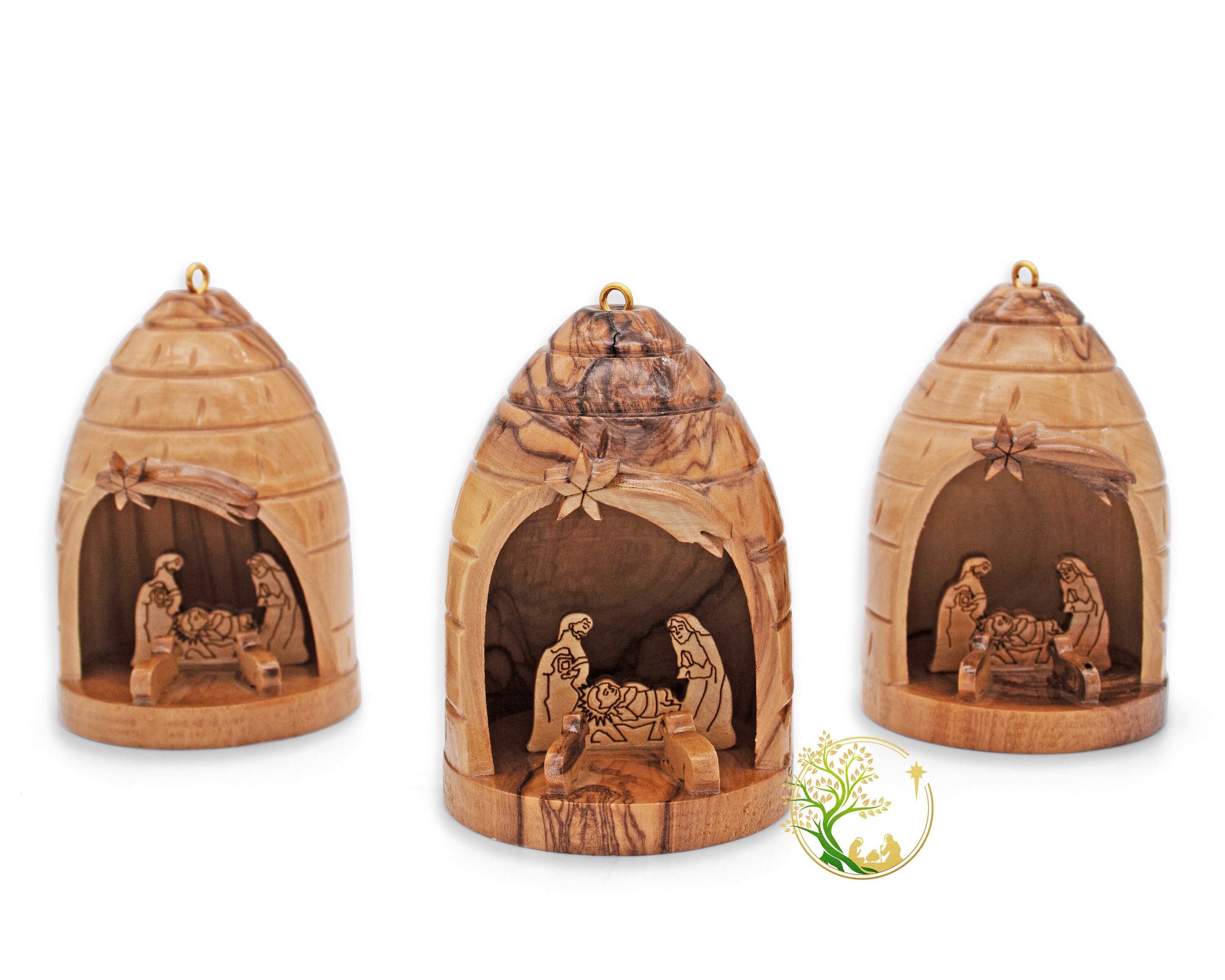 Nativity Scene Ornament Olive Wood Nativity Christmas Tree - Etsy