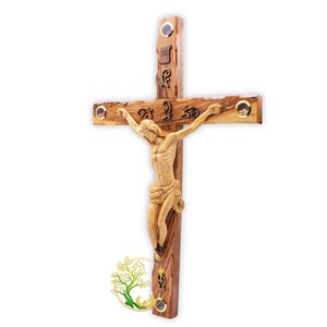 Decorative Wall Hanging Crucifix - Handmade From Olive Wood Jesus Cross ...