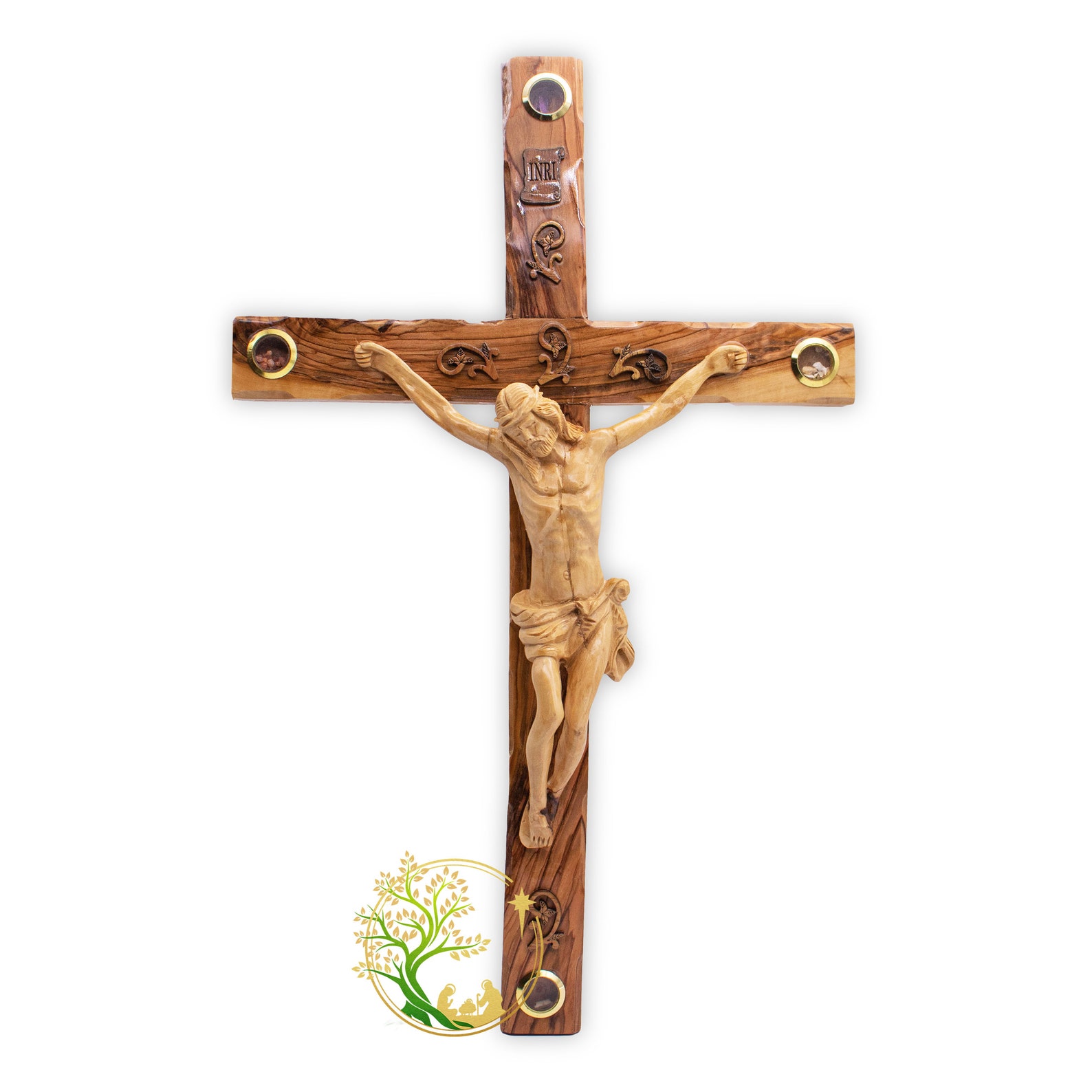 Decorative Wall Hanging Crucifix Handmade From Olive Wood - Etsy