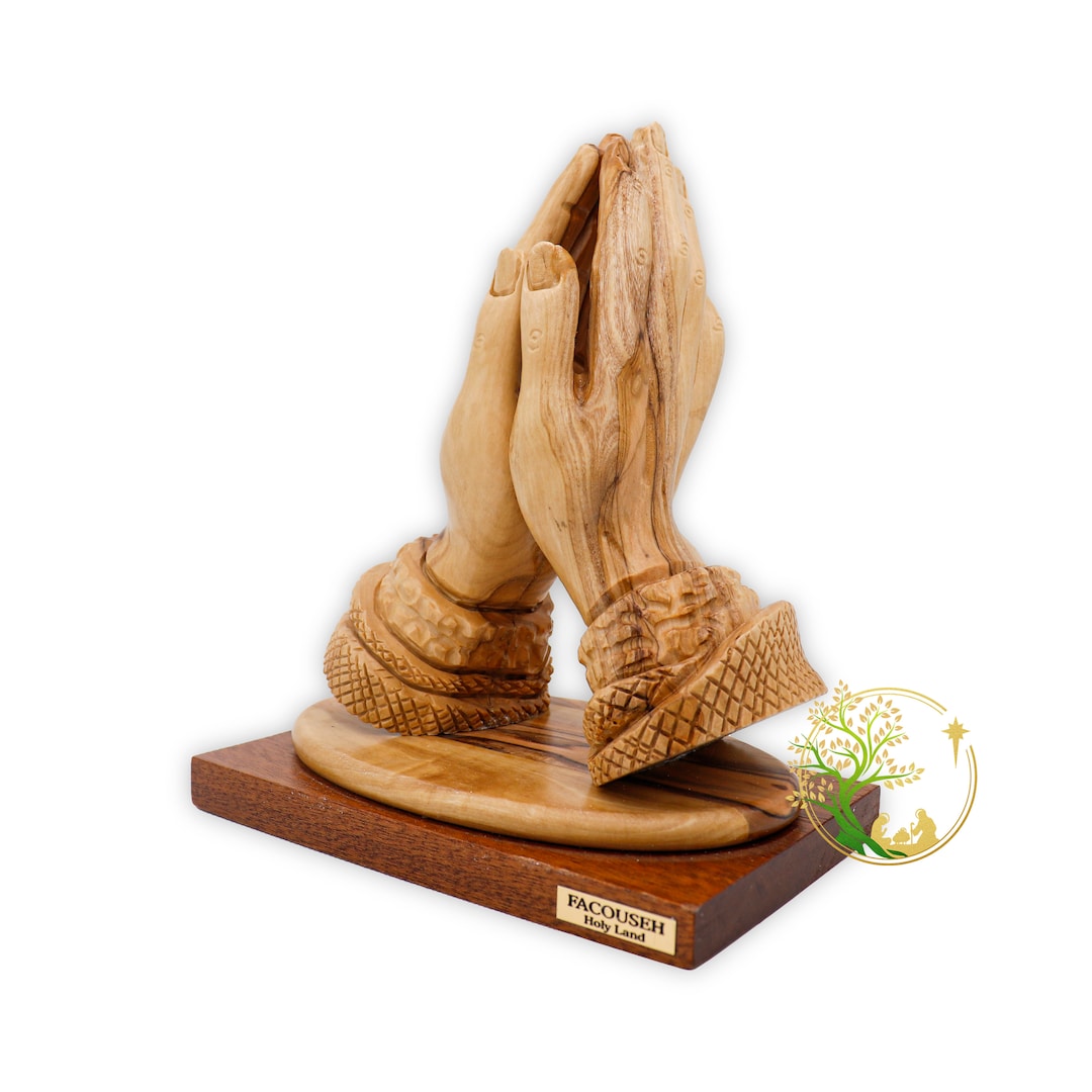 Wooden Praying Hands Statue From the Holy Land | Olive Wood Spiritual ...