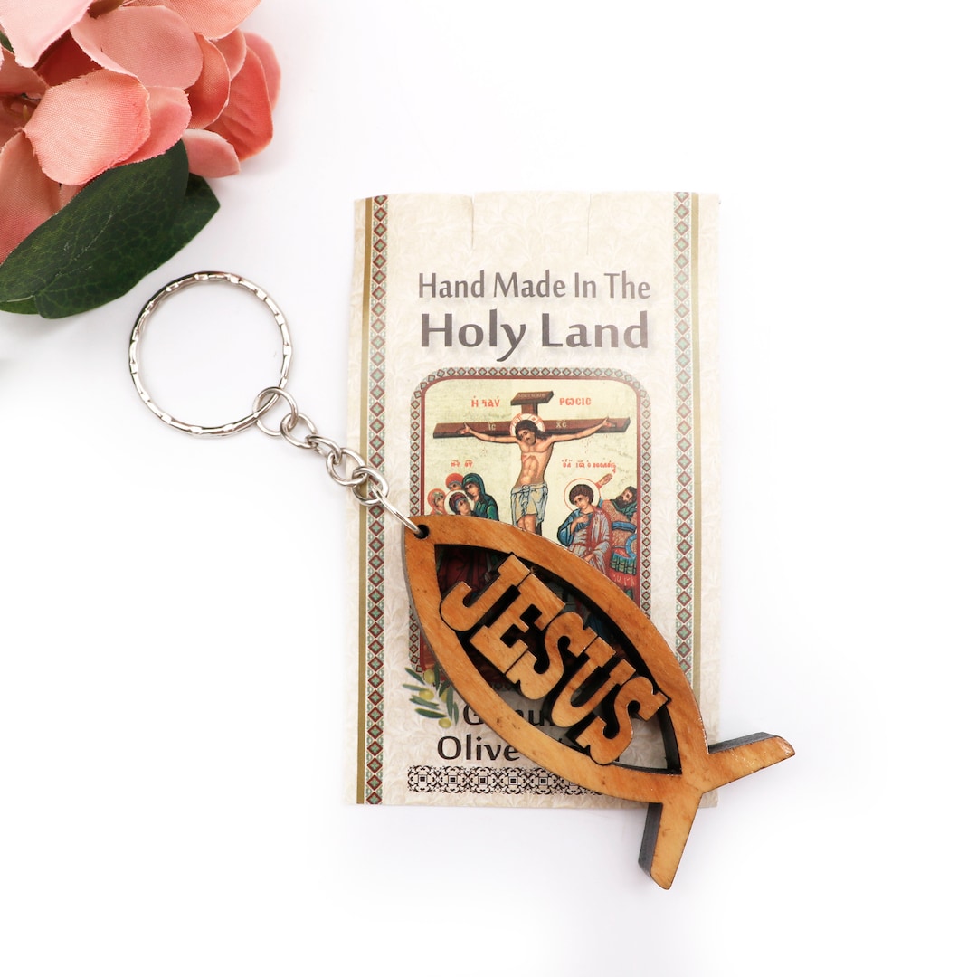 Jesus Key Chain| Jesus Cross Key Chain| Olive Wood Jesus Name Key Charm ...