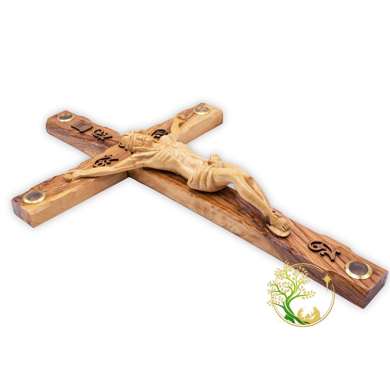 Decorative Wall Hanging Crucifix - Handmade From Olive Wood Jesus Cross ...