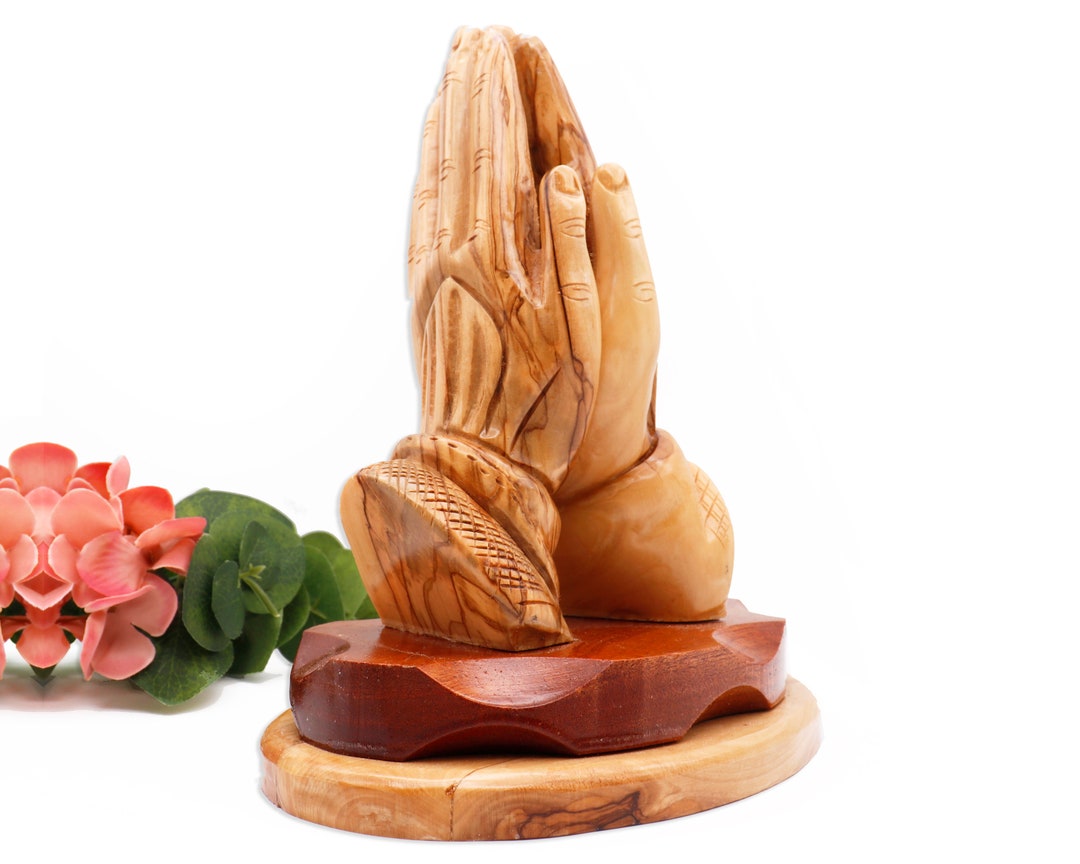 Large Praying Hands Statue From the Holy Land |olive Wood Praying Hands ...