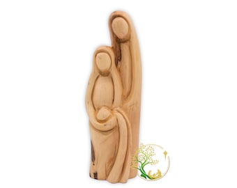 Olive Wood Holy Family Statue | Nativity Figurine | Hand Carved Holy ...