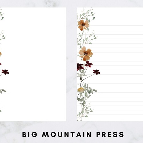 Autumn Sunflower Printable Letter Writing Paper / A4 8.5x11 / | Etsy