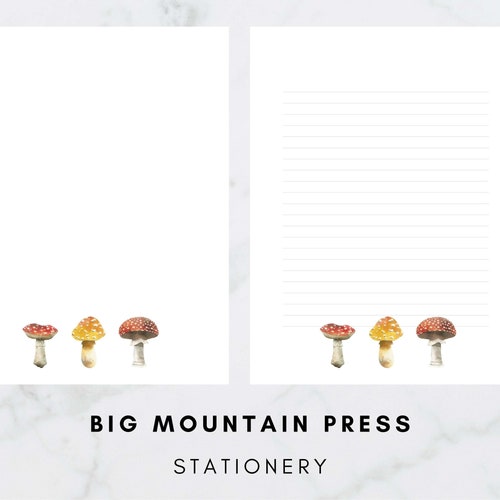 Green Mushroom Stationery-writing Paper Set printable | Etsy