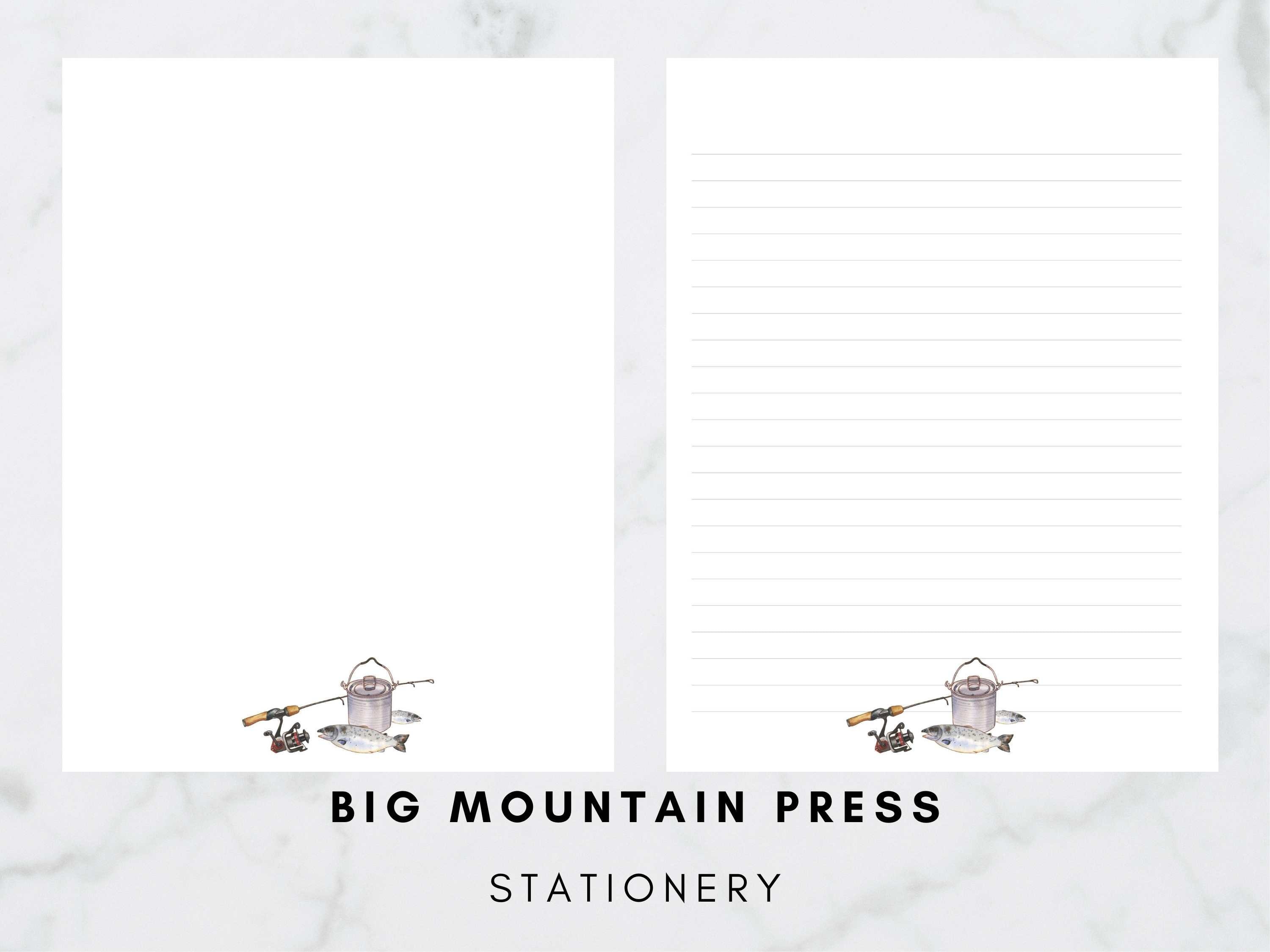 Go Fishing Printable Stationery | Fishing Lovers Stationary Gift ...