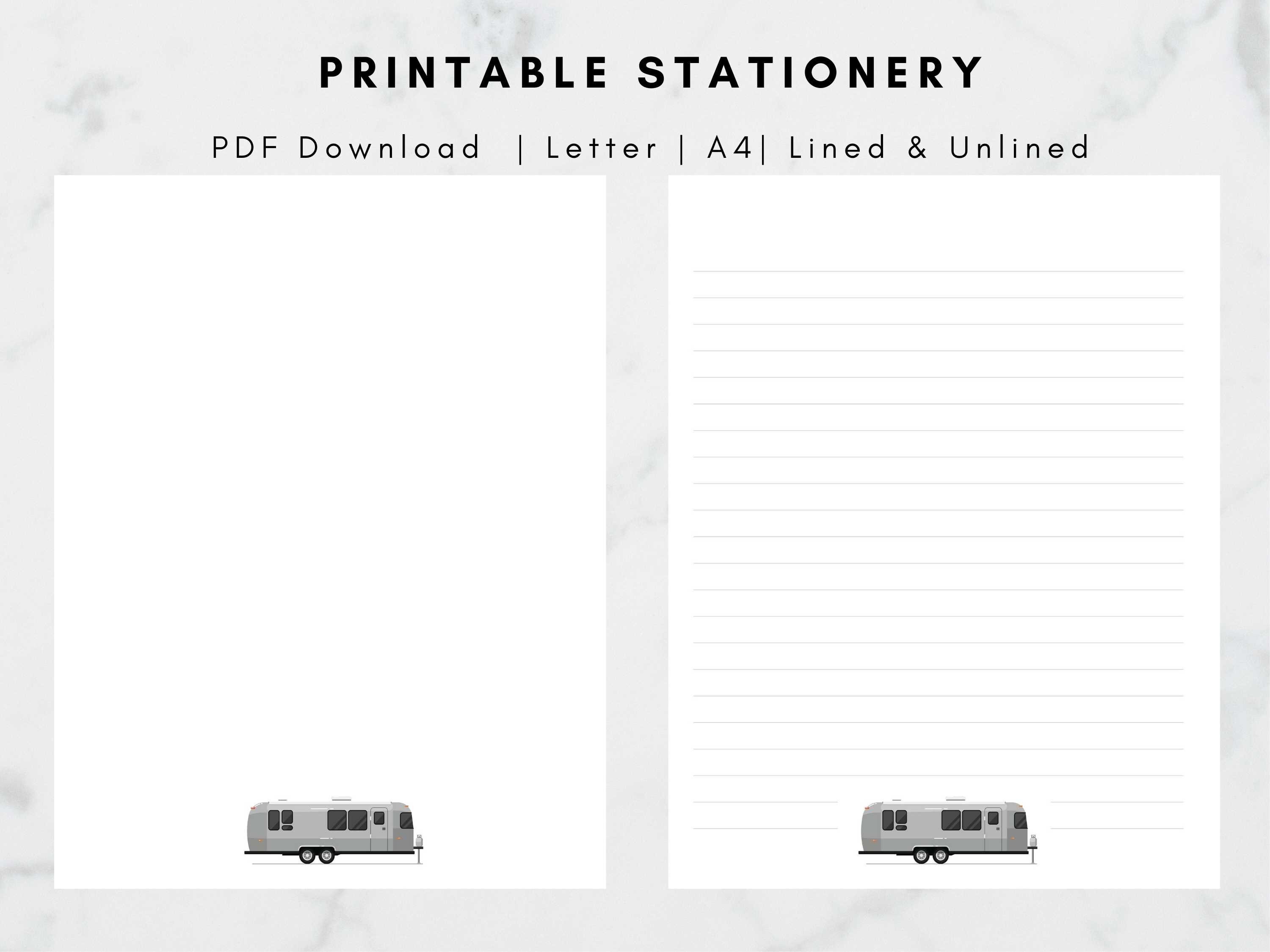 Camper RV Decor Printable Stationery Travel Art Letter - Etsy