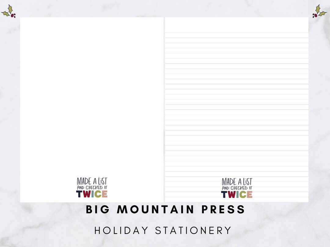 Made a List and Checked It Twice Christmas Writing Paper Printable ...