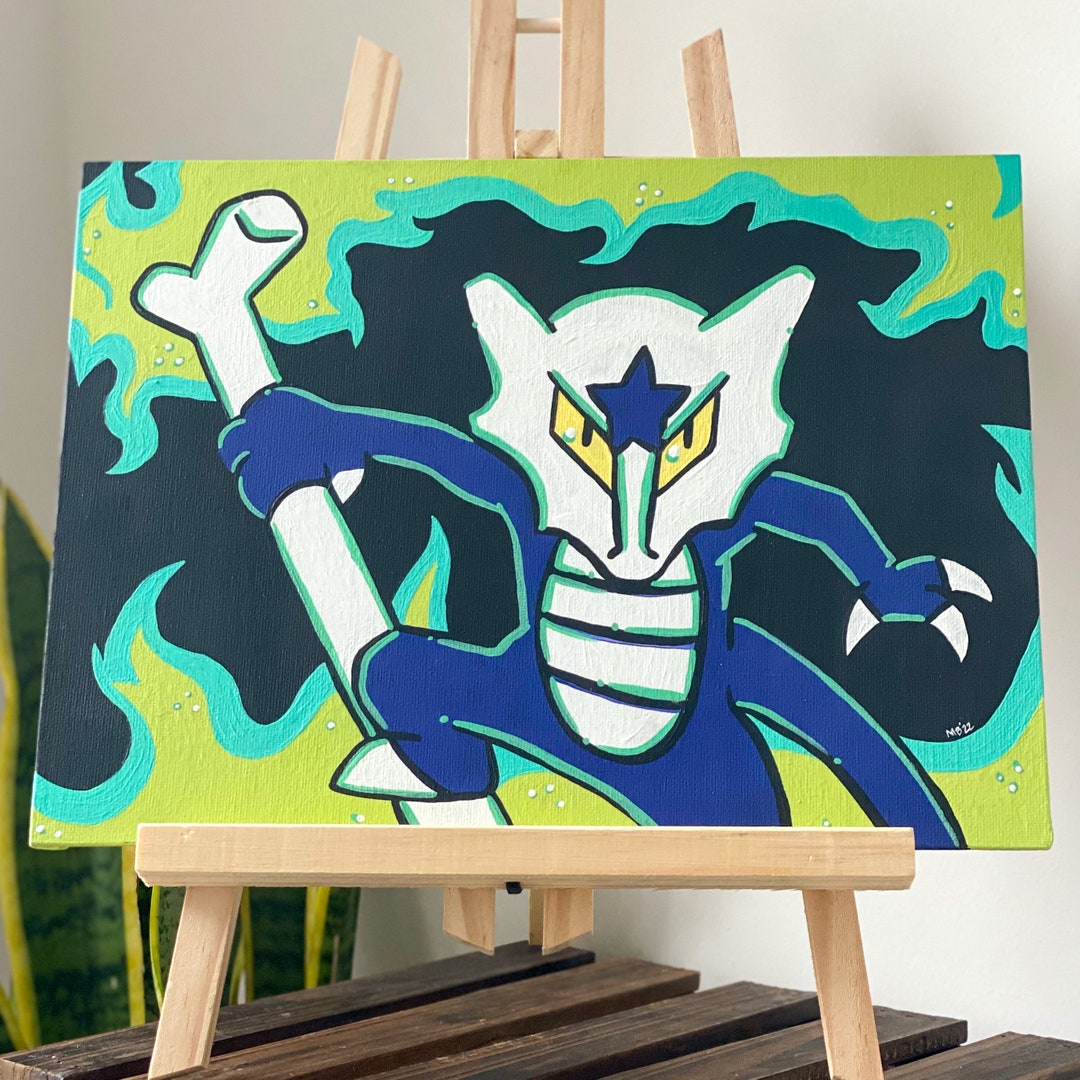 Alolan Marowak Painting Pokemon Fan Art Anime Art Gifts for Nerds ...