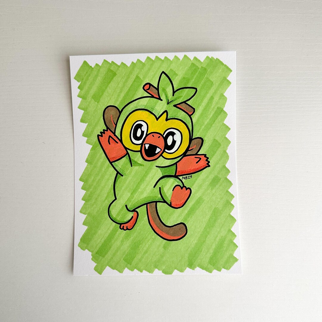 Grookey Illustration | Custom Pokemon Drawing | Nintendo | Pokemon ...