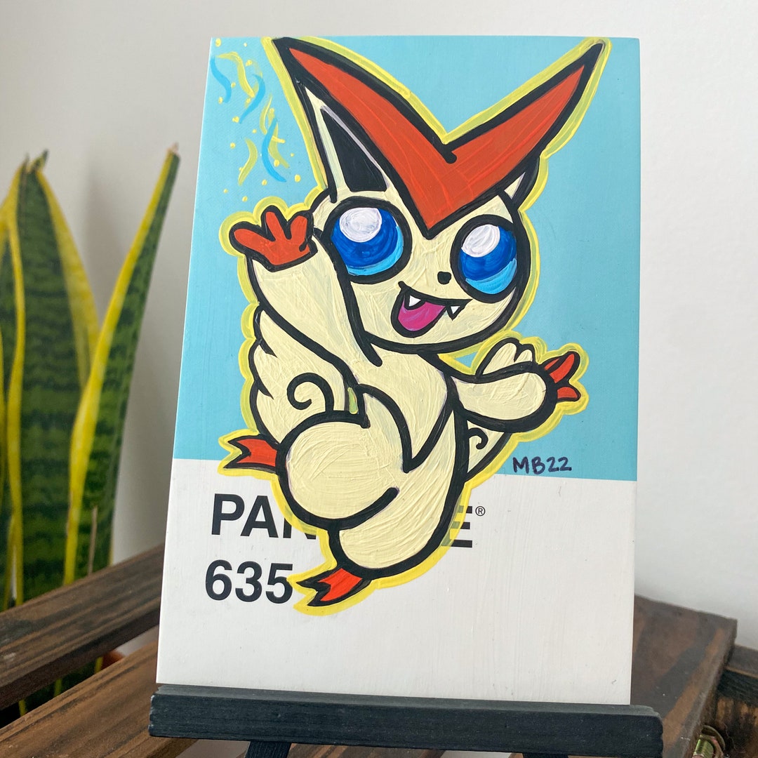 Victini Postcard Painting Pokemon Fan Art Anime Art Gifts for Nerds ...