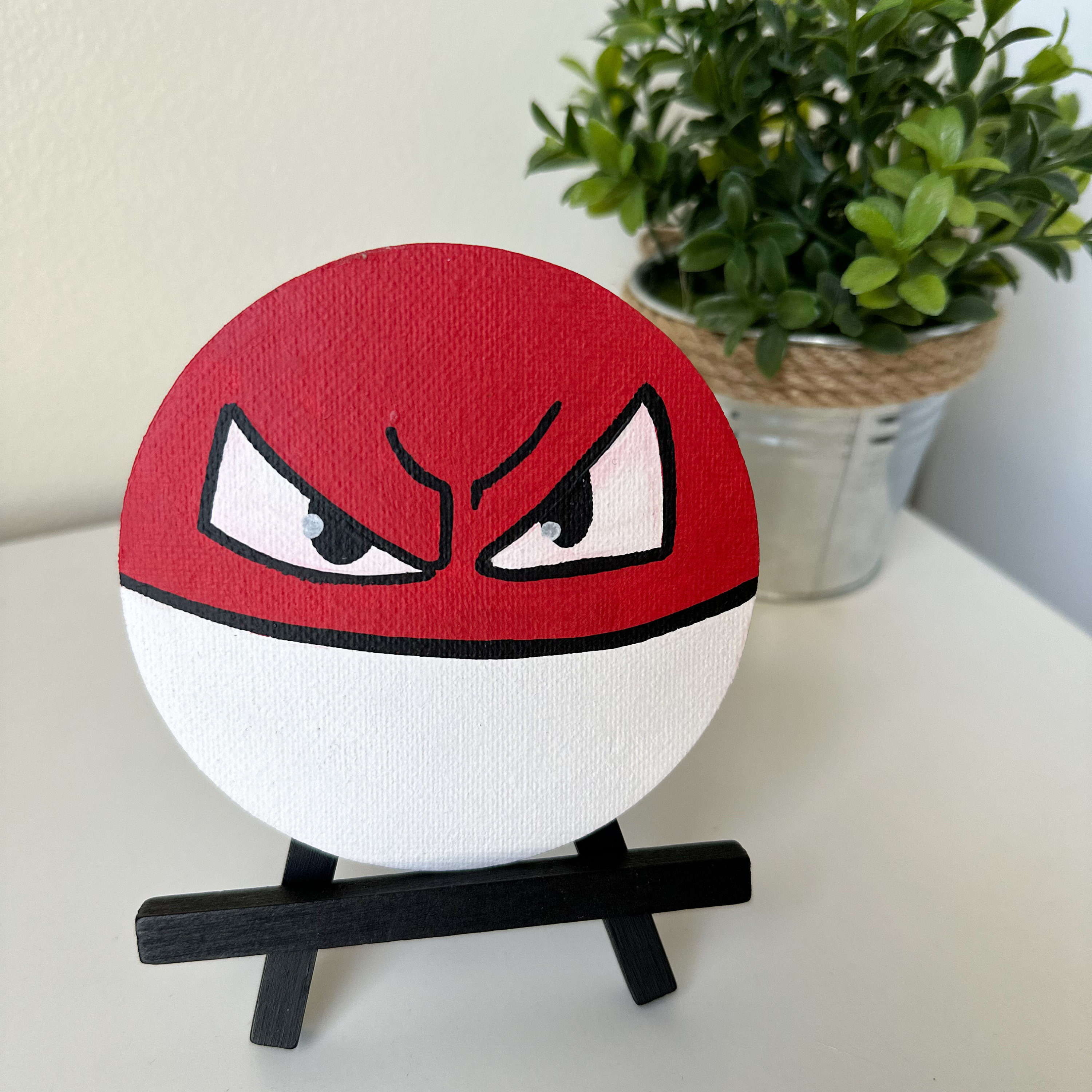 Voltorb Round Painting Custom Pokemon Fan Art Anime Art Gifts for Nerds ...