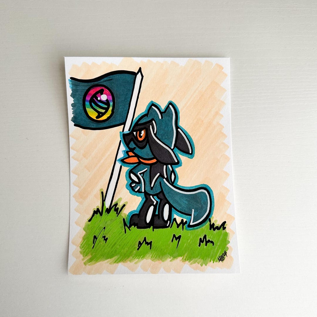Riolu Illustration Custom Pokemon Drawing Nintendo Pokemon Fanart ...
