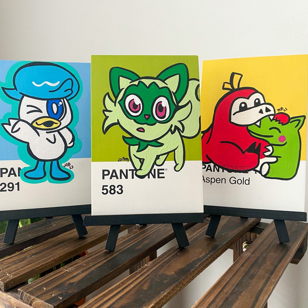 Paldean Starters Postcard Painting Pokemon Fan Art Anime - Etsy