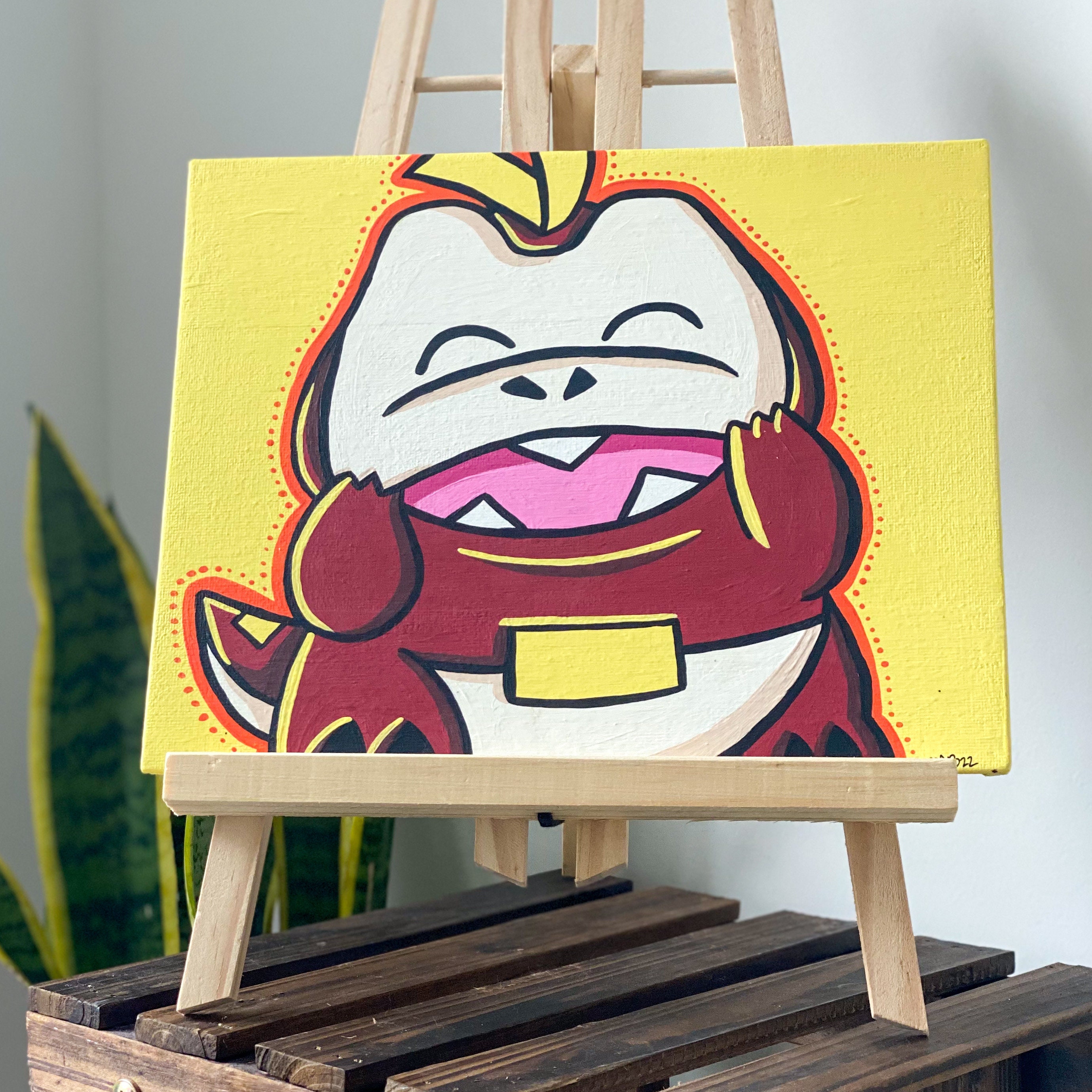 Fuecoco Painting Pokemon Fan Art Anime Art Gifts for Nerds Pocket ...