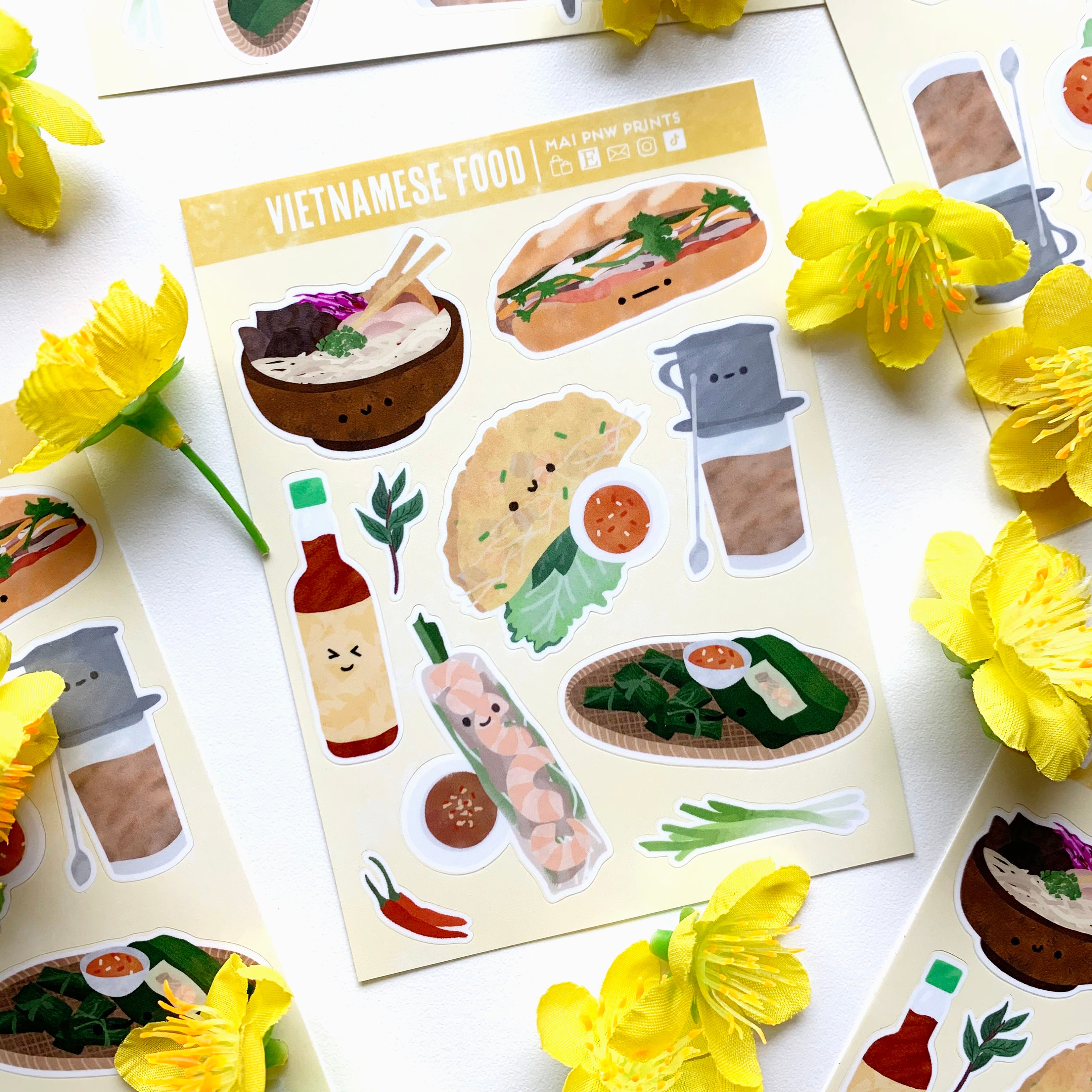 Vietnamese Food Sticker Sheet - Etsy