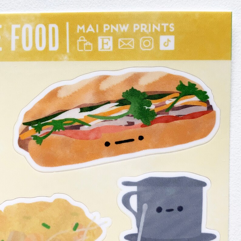 Vietnamese Food Sticker Sheet - Etsy