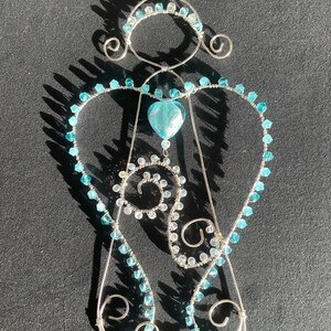 Handcrafted Beaded Wire Shaped Angel Ornament With Sparkly Crystal ...
