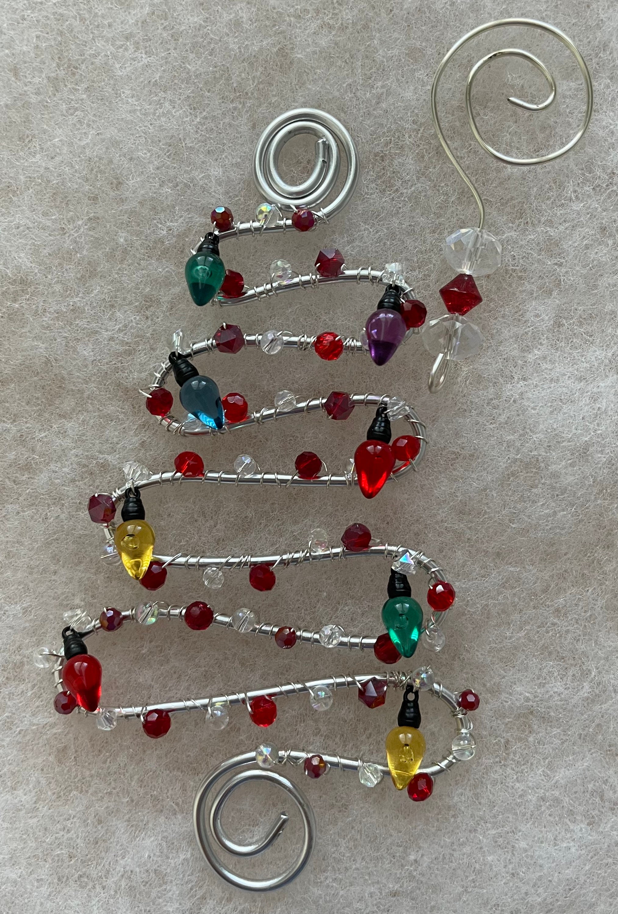 Handcrafted Beaded Wire Shaped Tree Ornament With Mini Tree - Etsy UK