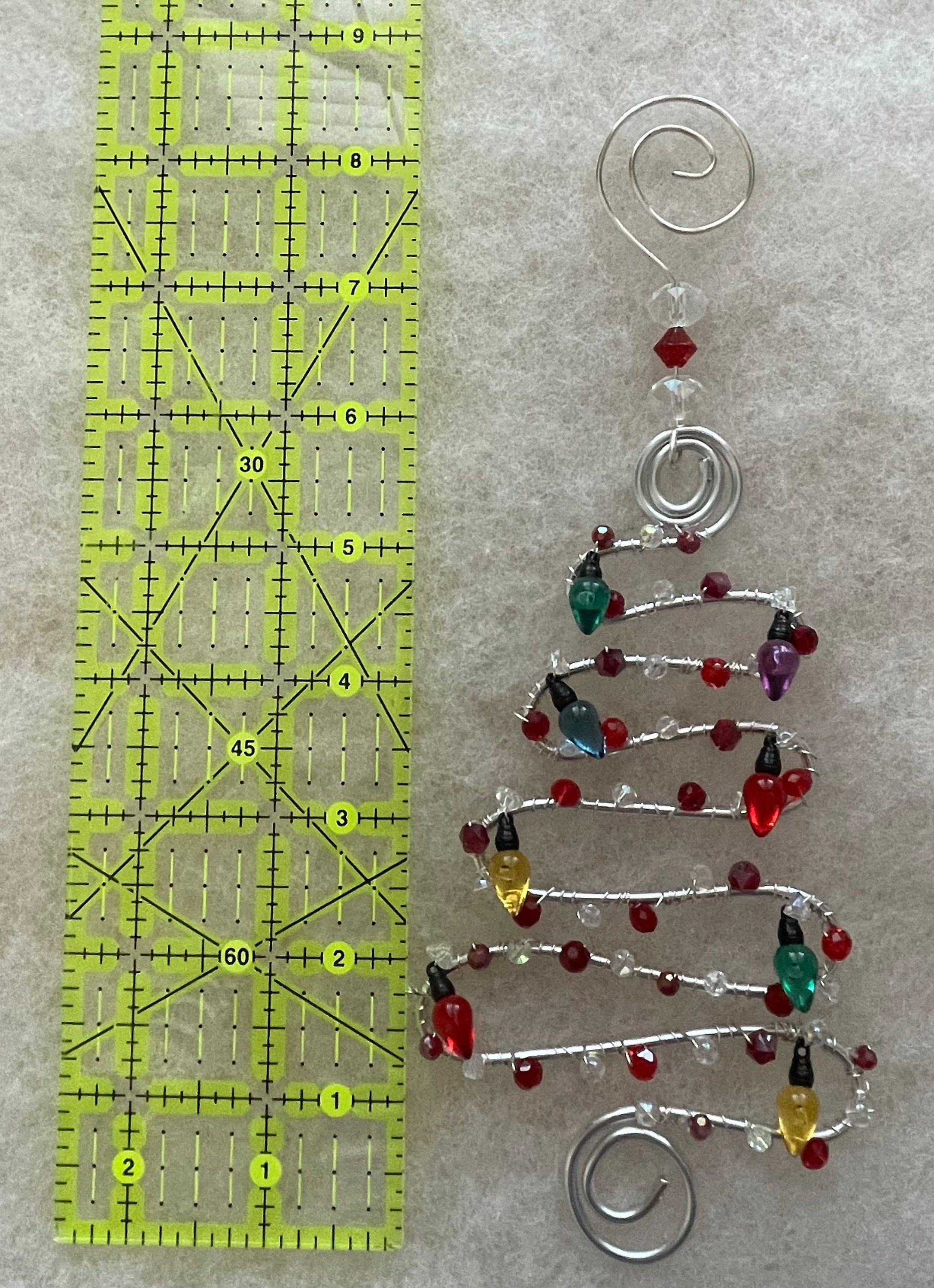 Handcrafted Beaded Wire Shaped Tree Ornament With Mini Tree - Etsy UK