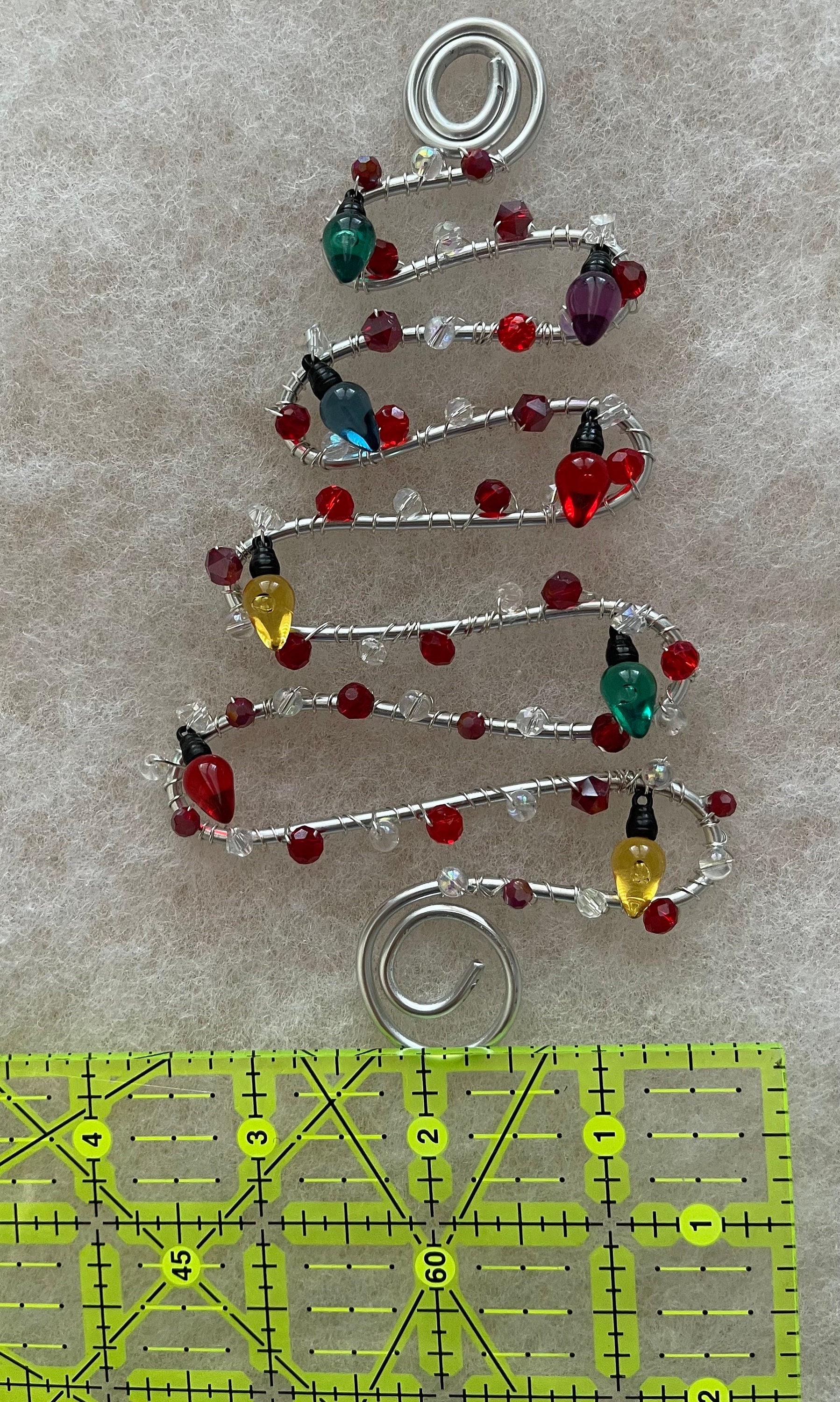 Handcrafted Beaded Wire Shaped Tree Ornament With Mini Tree - Etsy UK