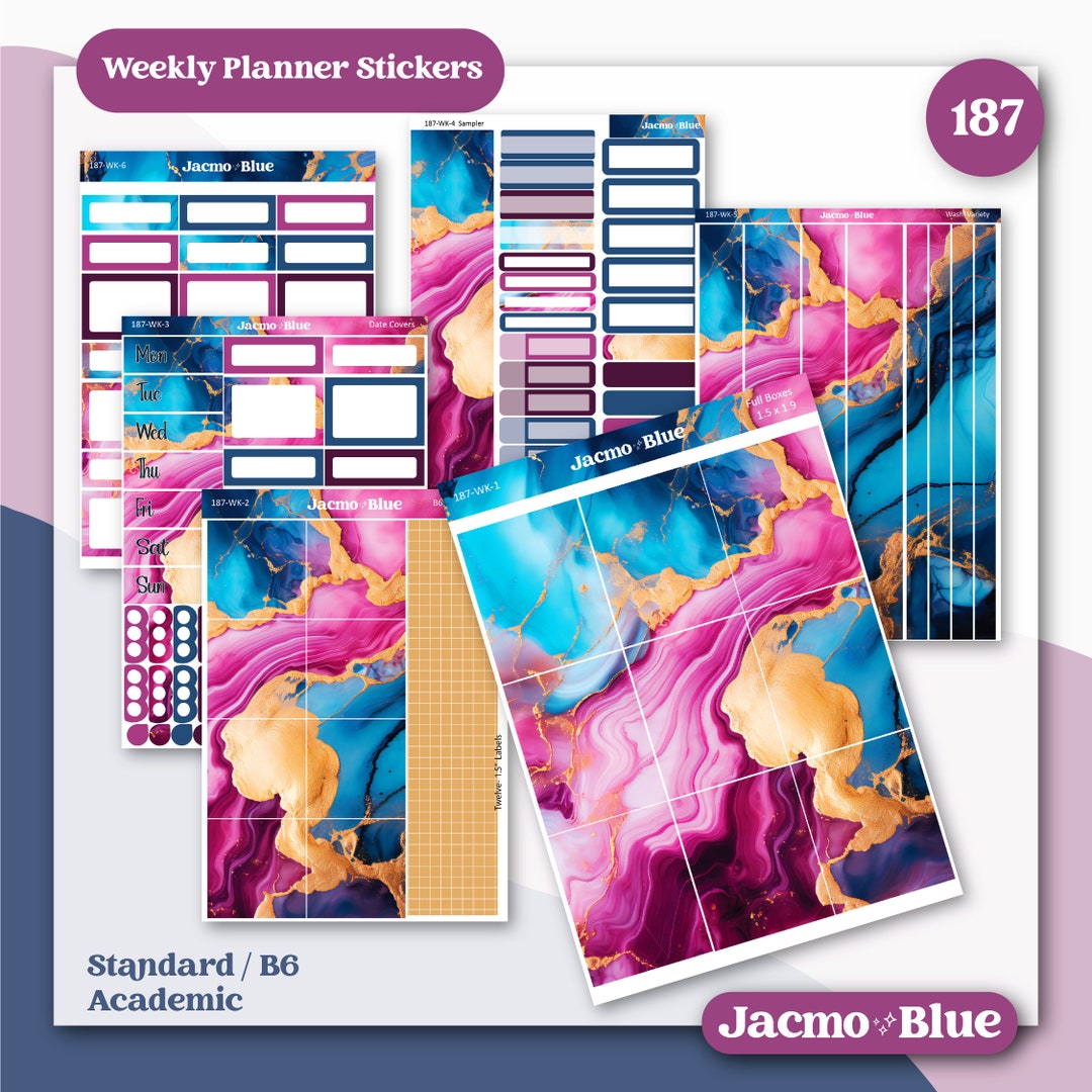Weekly Sticker Kit Vertical Planner Stickers Kit 187 Magenta River - Etsy