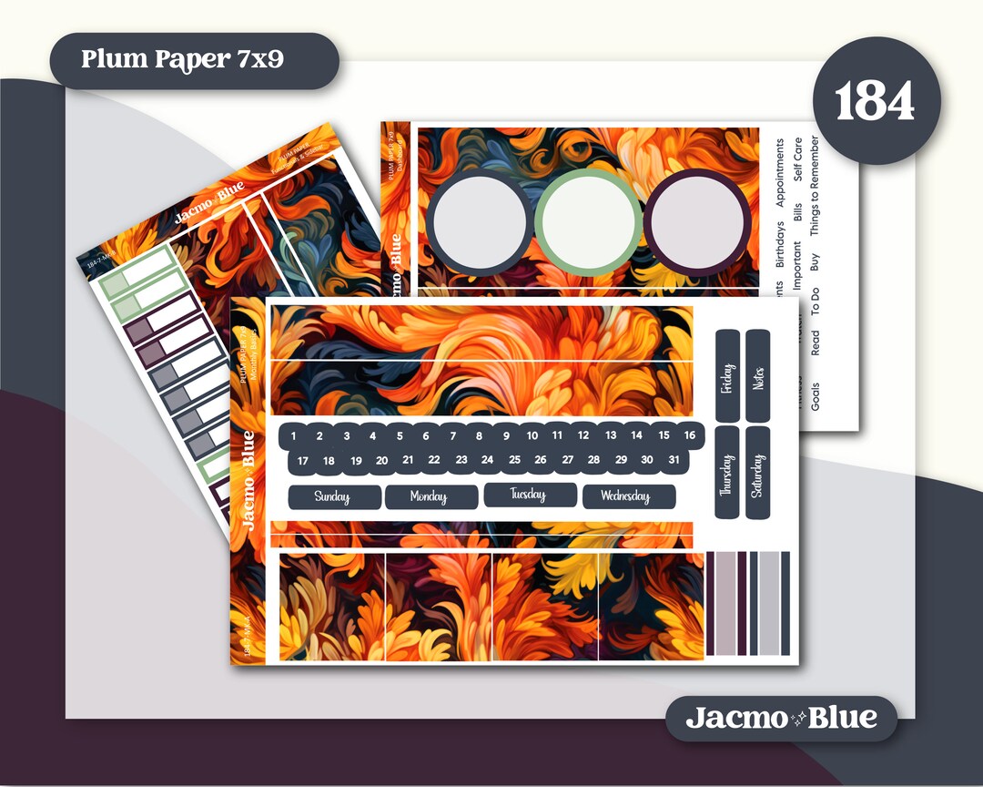 Plum Paper 7x9 Monthly & Highlights Kit Planner Stickers Kit 184 ...