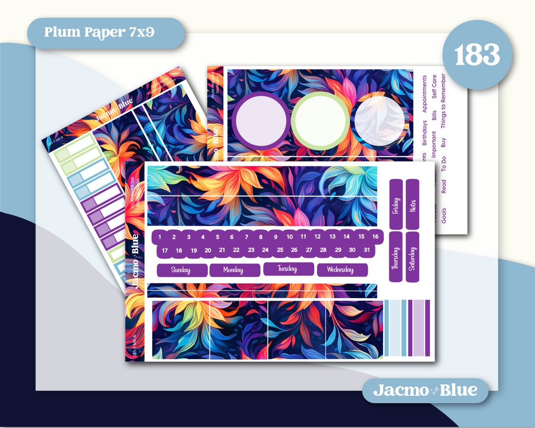 Plum Paper 7x9 Monthly & Highlights Kit Planner Stickers Kit 183 ...