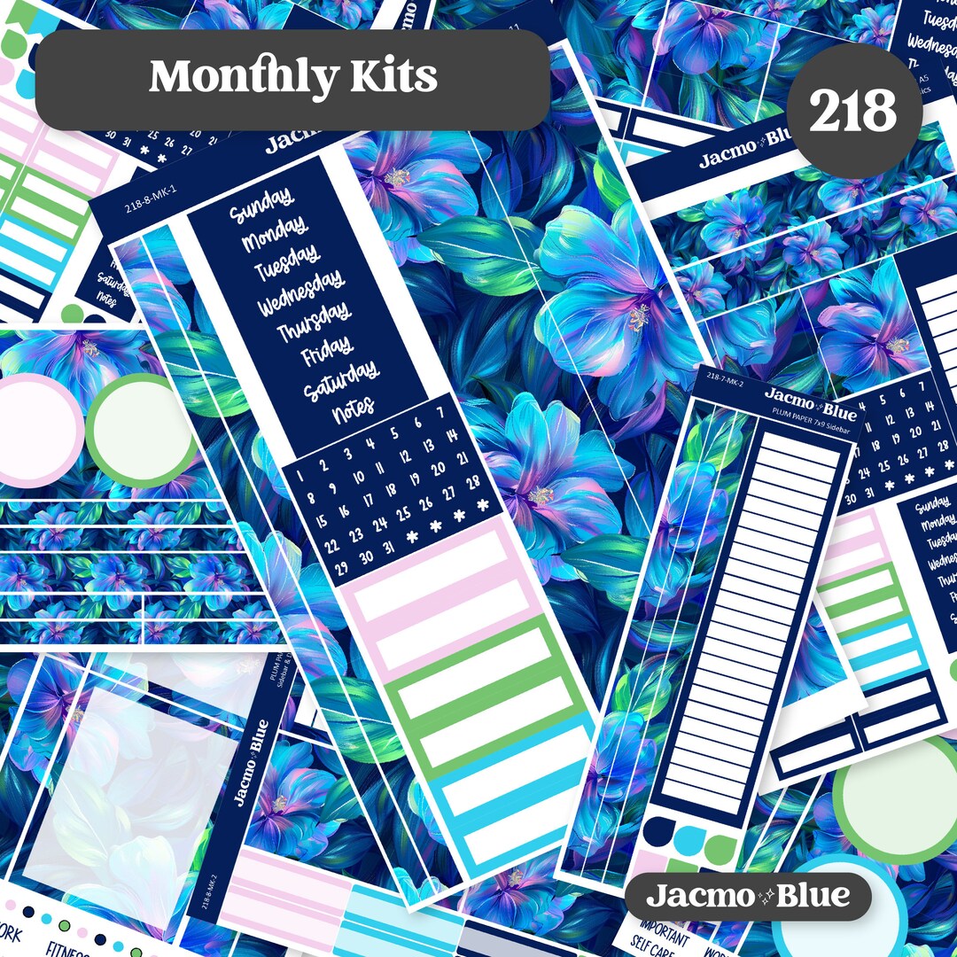 Extrovert Plum Paper Monthly Sticker Kit for 8x11 7x9 A5 Planners Kit ...