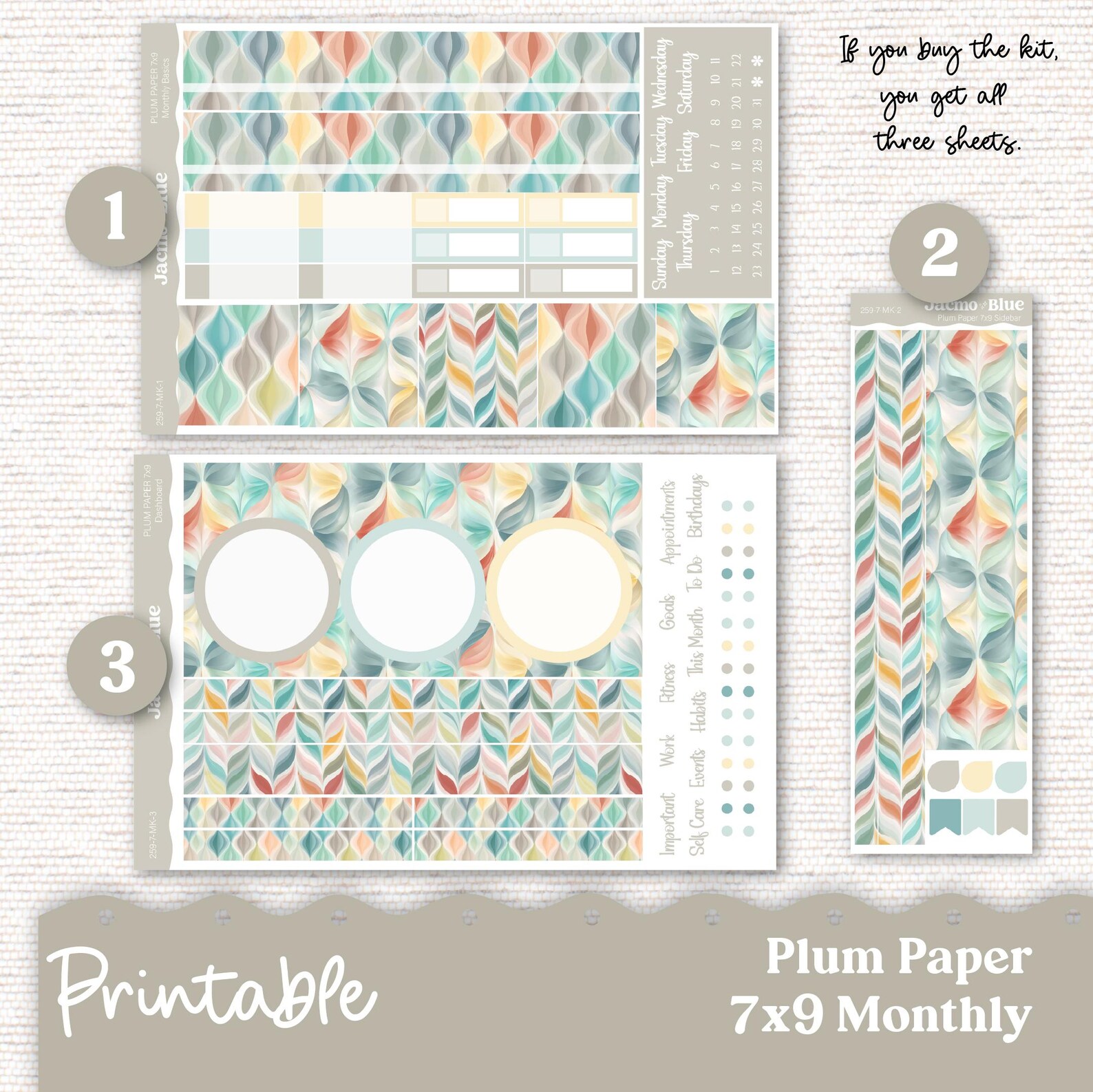 Plum Paper Planner PRINTABLE Monthly Stickers 8x11 7x9 A5 Print and Cut ...
