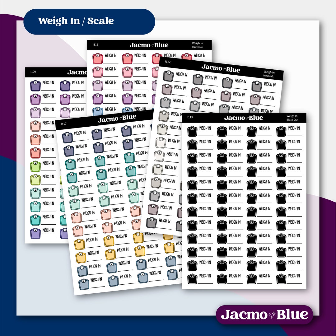 Weigh in Stickers Scales for Plum Paper ECLP Makse Erin Condren Happy ...