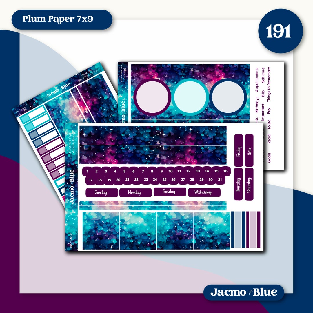 Plum Paper 7x9 Monthly & Highlights Kit Planner Stickers Kit 191 - Etsy
