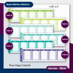 Steps Weekly Tracker Planner Stickers Fitness Tracking Plum Paper ...