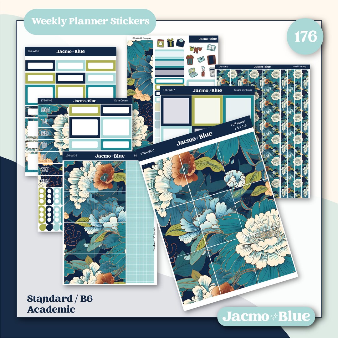 Vintage Kimono Weekly Sticker Kit Vertical Planner Stickers Kit 176 - Etsy