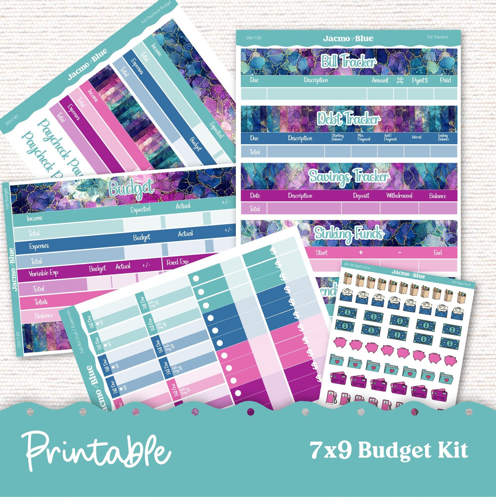 260P PRINTABLE Bundle Planner Stickers Monthly, Weekly, Add-ons ...