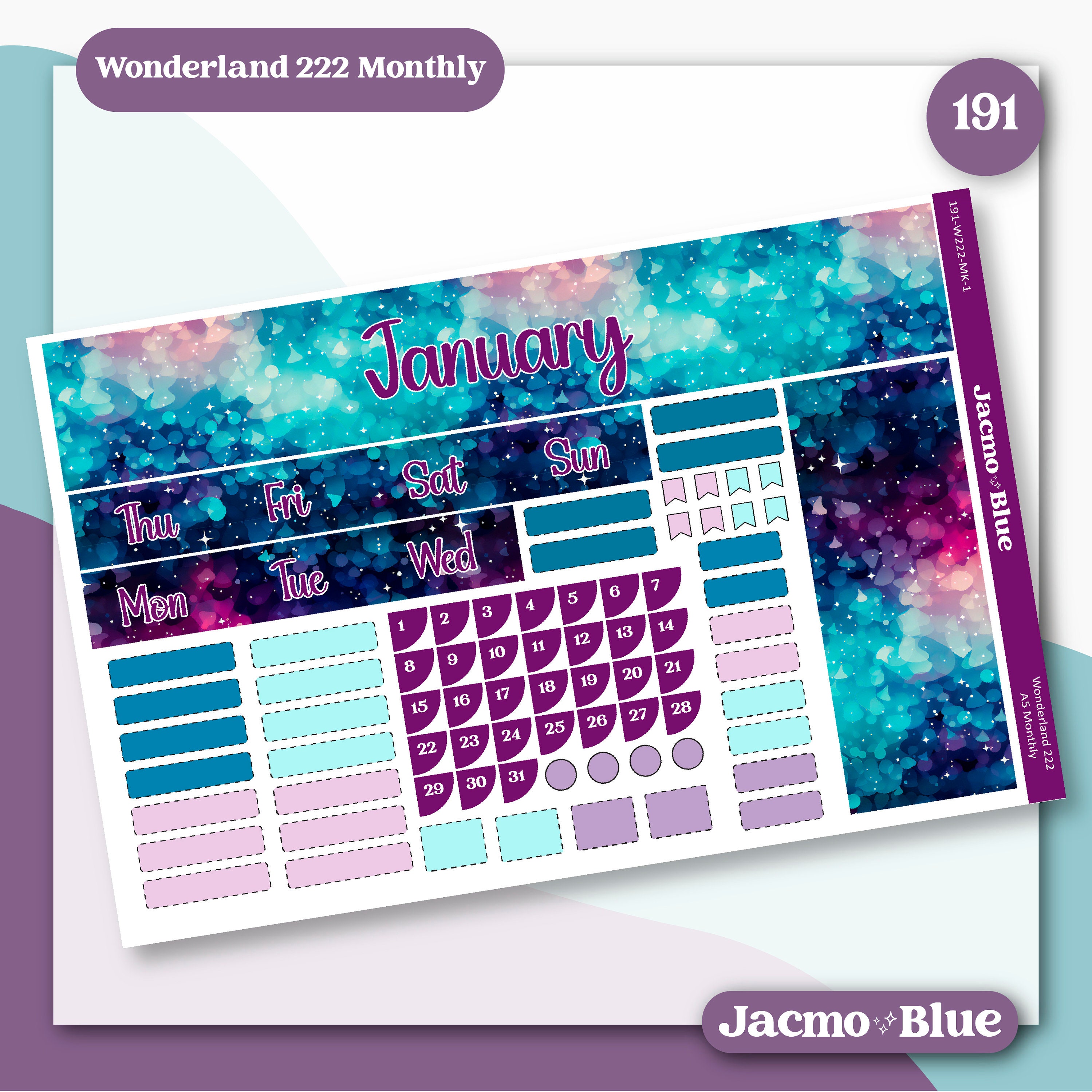 January Wonderland 222 A5 Kit 191 Monthly Planner Sticker Kit January ...