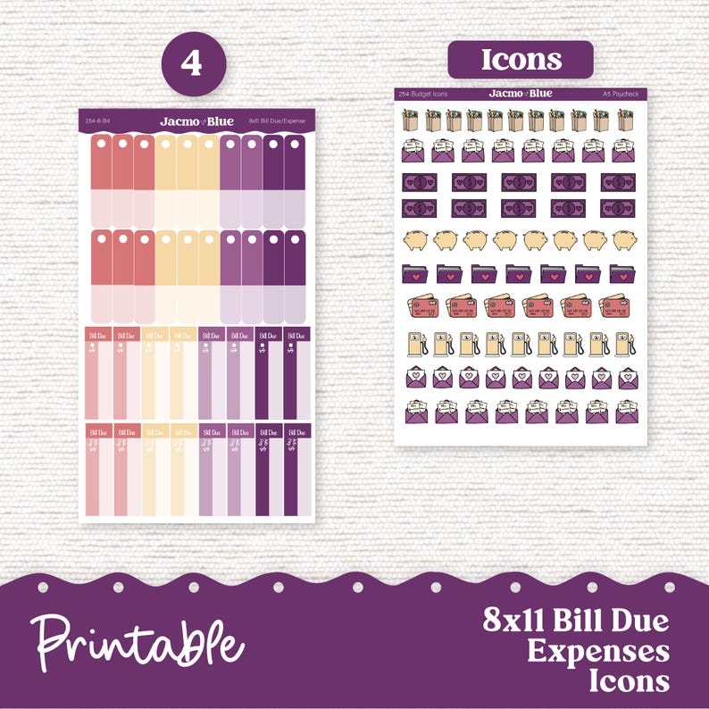 Printable 8x11 Budget Planner Sticker Kit Budget by Paycheck Trackers ...