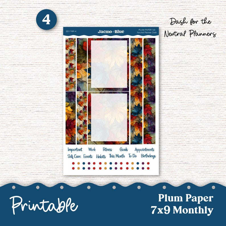 Plum Paper Planner PRINTABLE Monthly Stickers 8x11 7x9 A5 Print and Cut ...