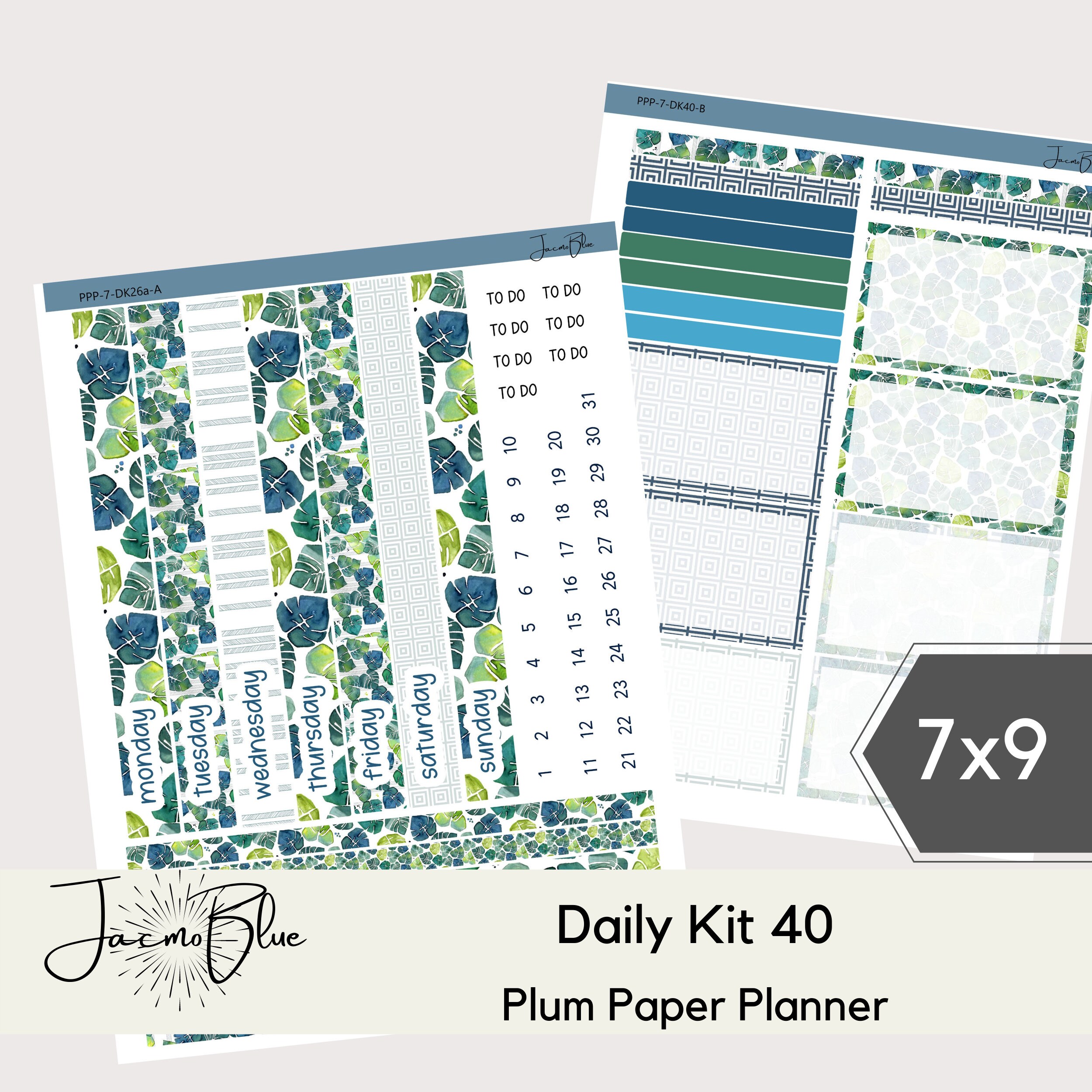 Paper & Party Supplies Paper RTS 7x9 Daily Sticker Kit sized for Plum ...