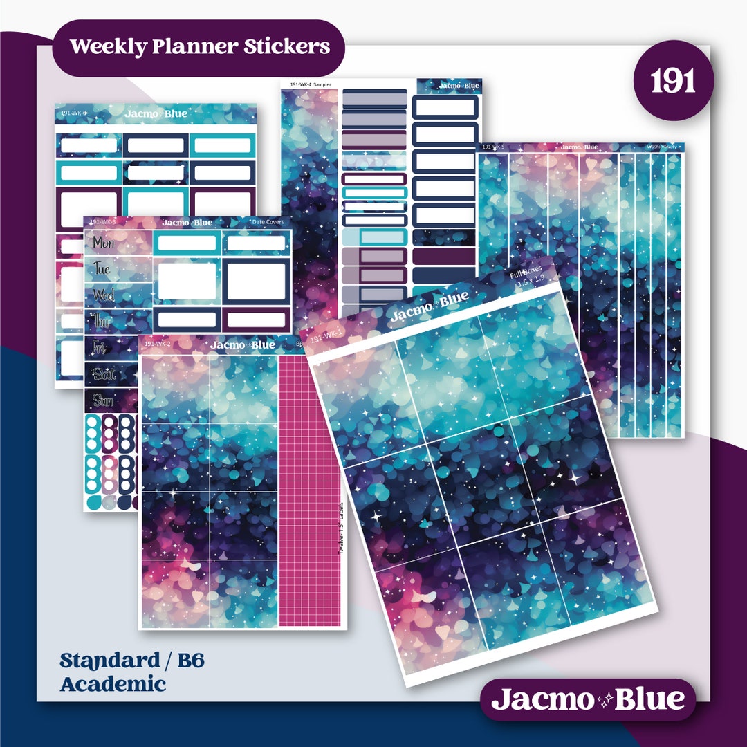 Weekly Planner Sticker Kit Vertical Planner Stickers Kit 191 - Etsy