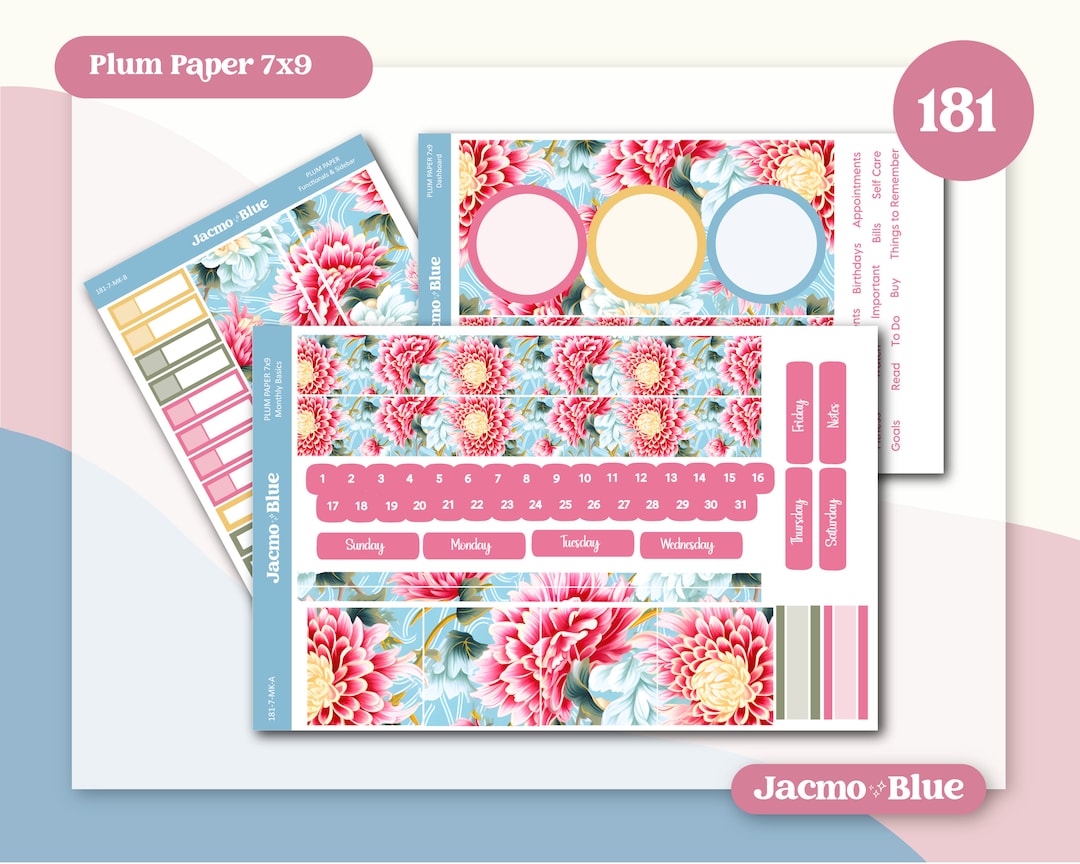 Plum Paper 7x9 Monthly & Highlights Kit Planner Stickers Kit 181 ...