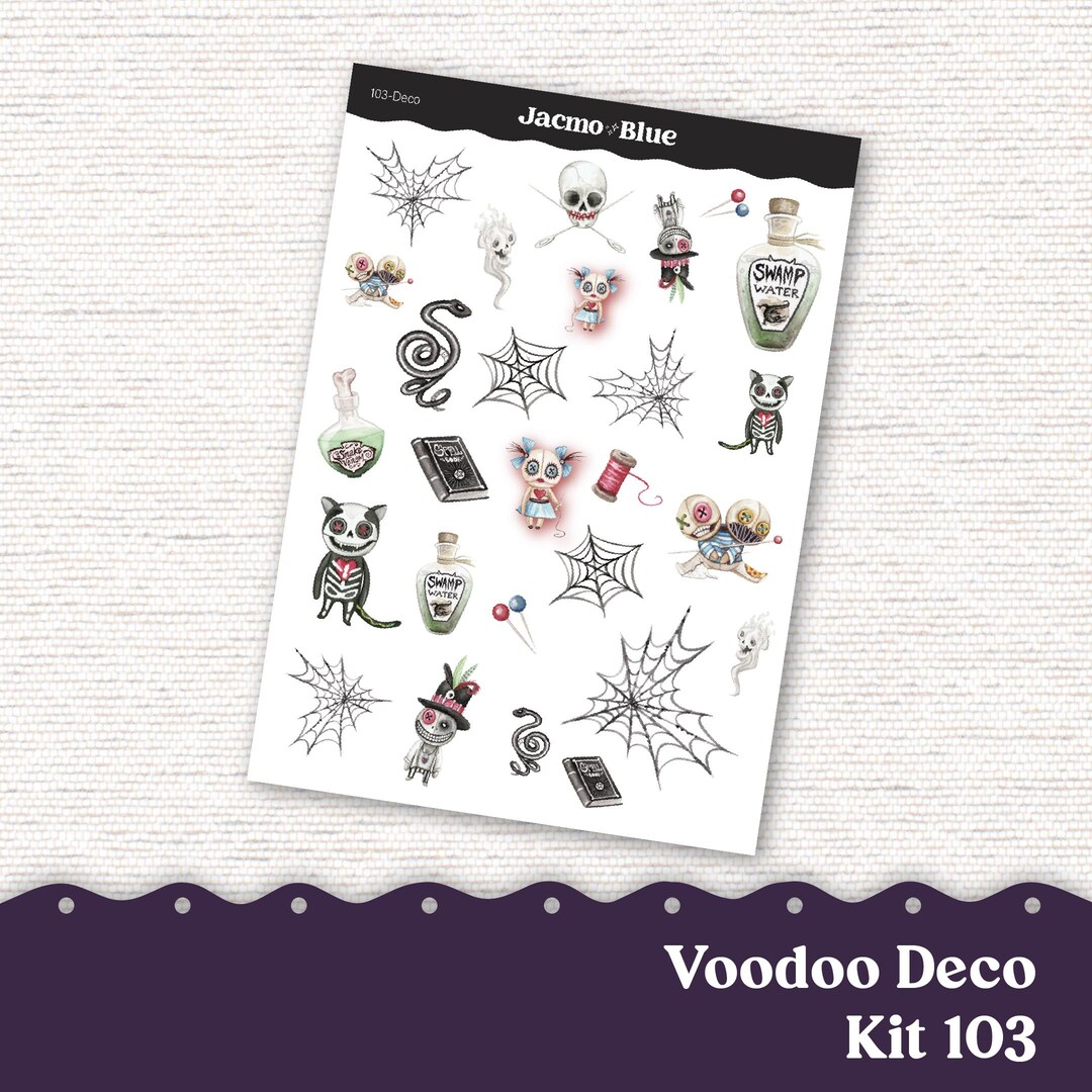 Voodoo Deco Kit 103 Cute and Creepy Stickers - Etsy