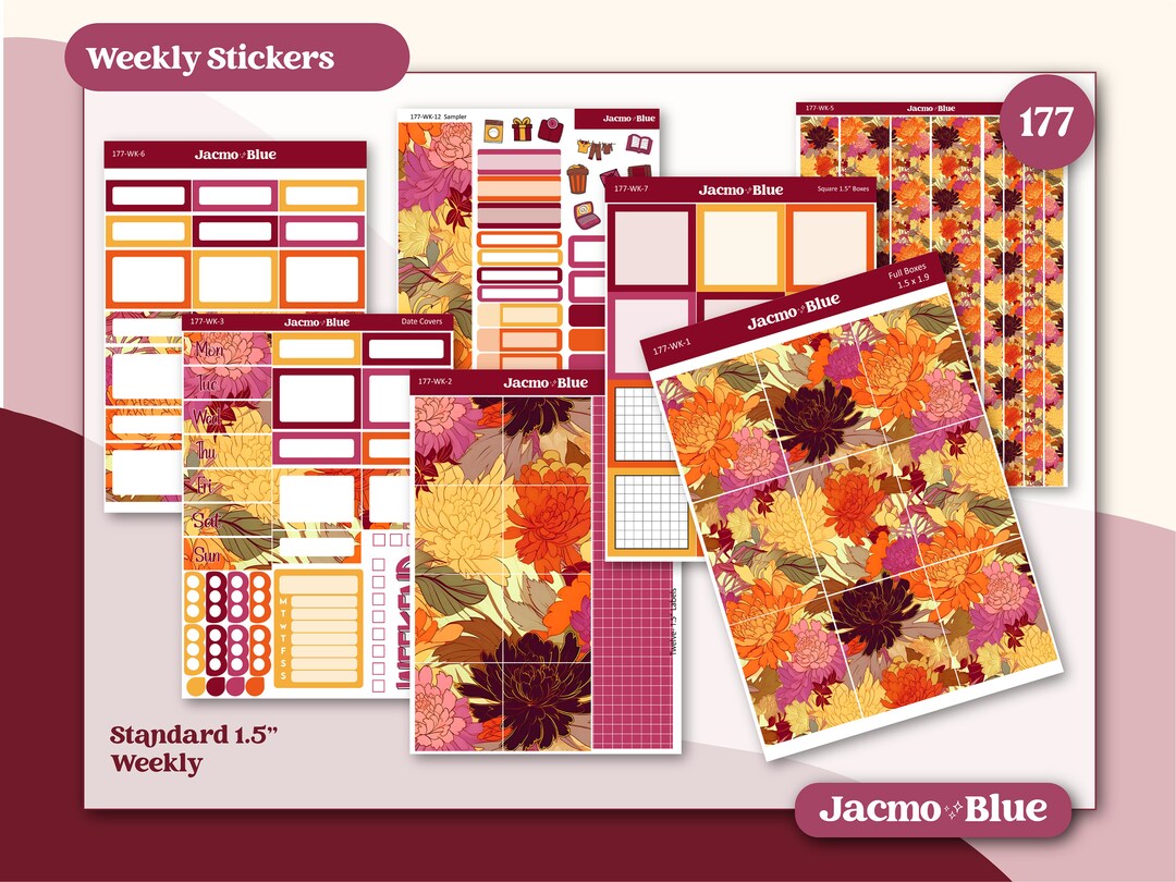 Vintage Kimono Weekly Sticker Kit Vertical Planner Stickers Kit 177 - Etsy