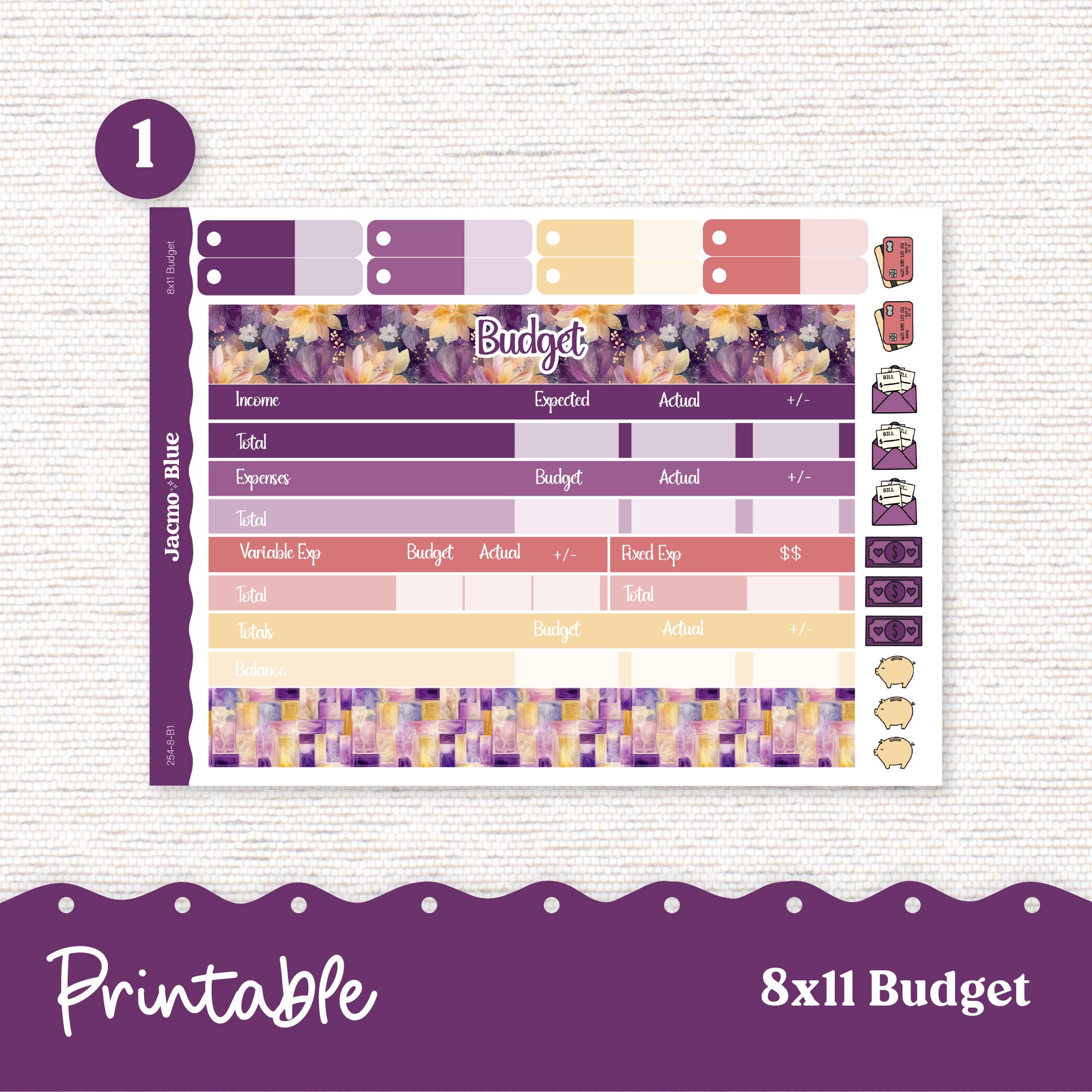 Printable 8x11 Budget Planner Sticker Kit Budget by Paycheck Trackers ...