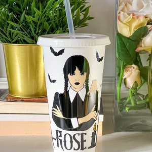WEDNESDAY Inspired Cold Cup 24 Oz, Limited Edition Design - Etsy UK