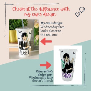 WEDNESDAY Inspired Cold Cup 24 Oz, Limited Edition Design - Etsy UK