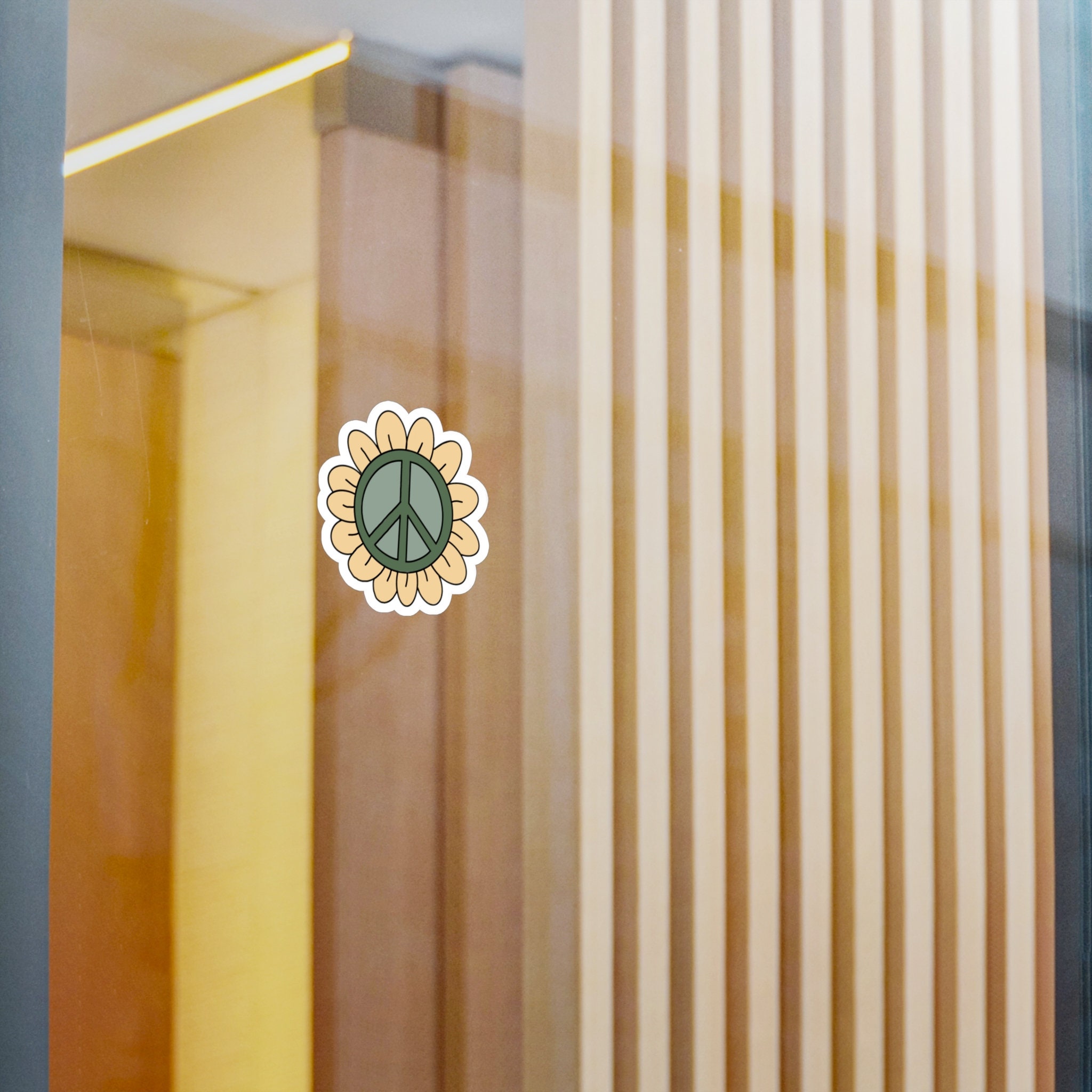 Sunflower Peace Sign Vinyl Decal - Etsy